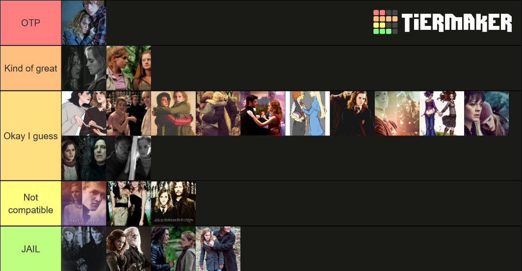 Hermione Granger ships Tier List (Community Rankings) - TierMaker