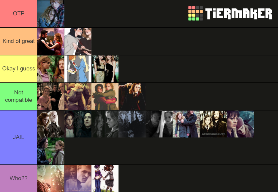 Hermione Granger ships Tier List (Community Rankings) - TierMaker