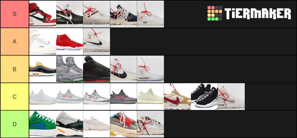 hypebeast shoes of all time Tier List (Community Rankings) - TierMaker