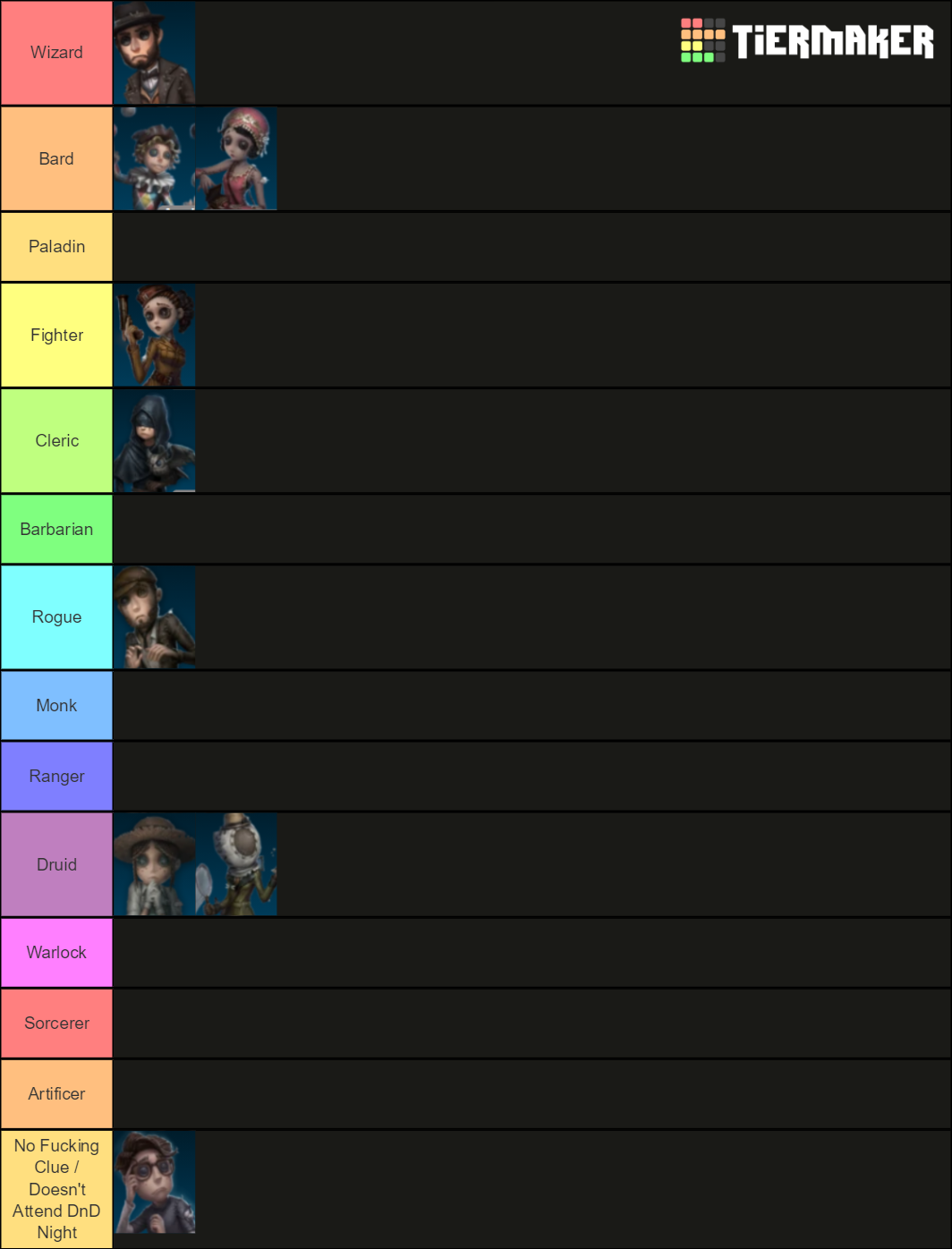 IDV Survivors as DnD Classes Part 1 Tier List (Community Rankings ...