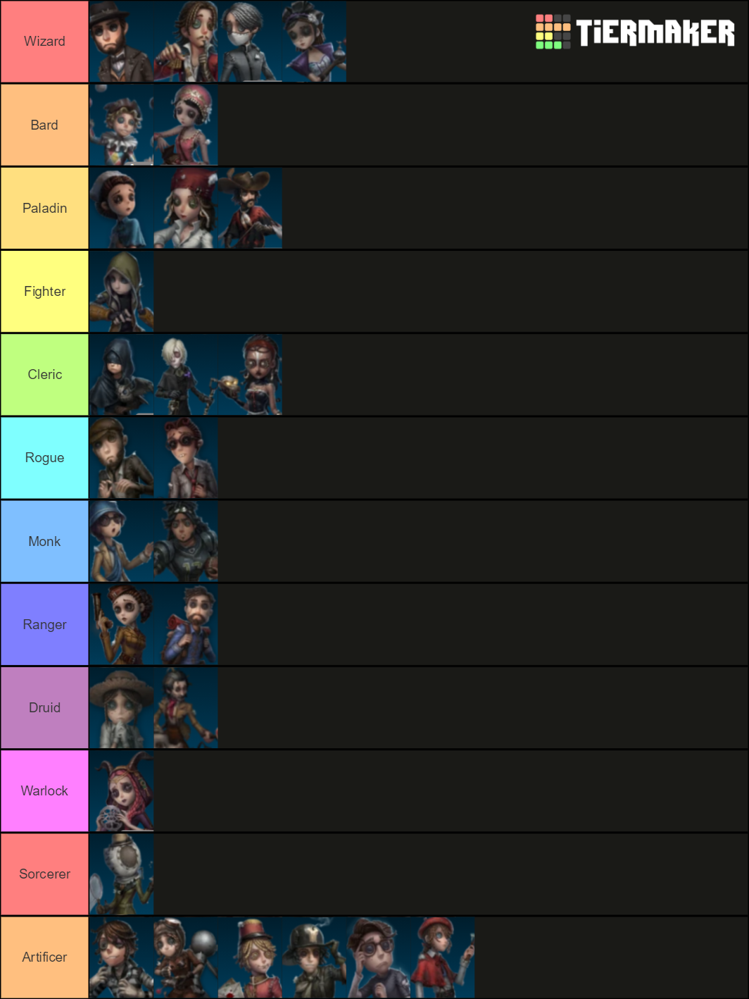 IDV Survivors as DnD Classes Part 1 Tier List (Community Rankings ...