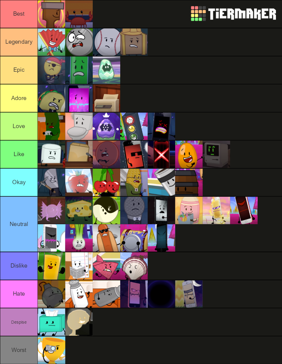 Inanimate Insanity Rankings Tier List (Community Rankings) - TierMaker