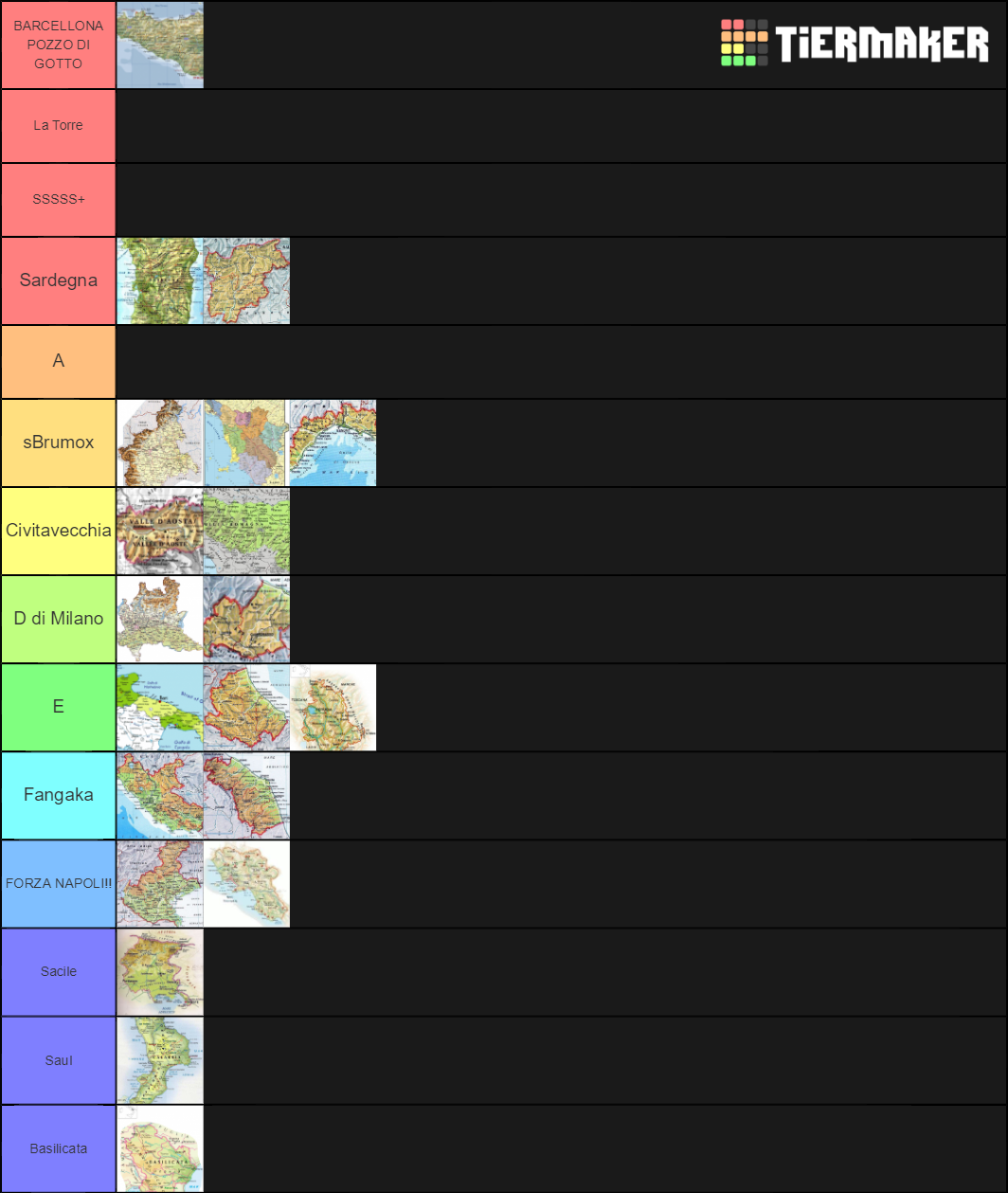 Italian Regions Tier List (Community Rankings) - TierMaker