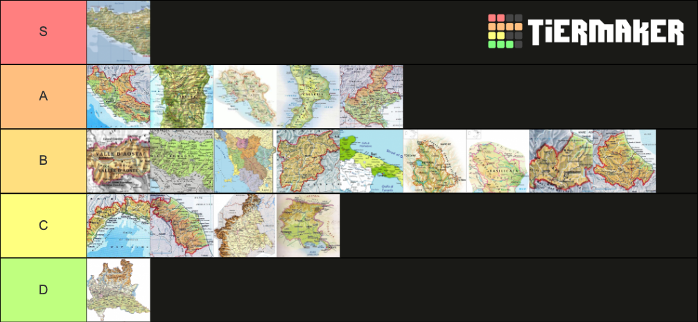 Italian Regions Tier List (Community Rankings) - TierMaker