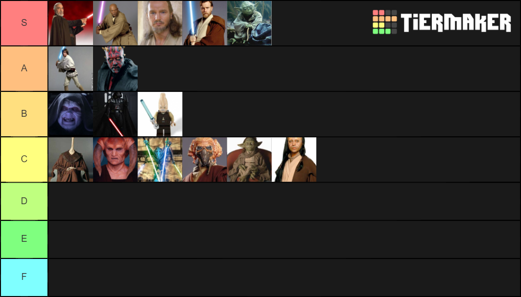 Jedi and Sith Tier List (Community Rankings) - TierMaker