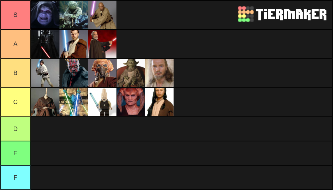 Jedi and Sith Tier List (Community Rankings) - TierMaker