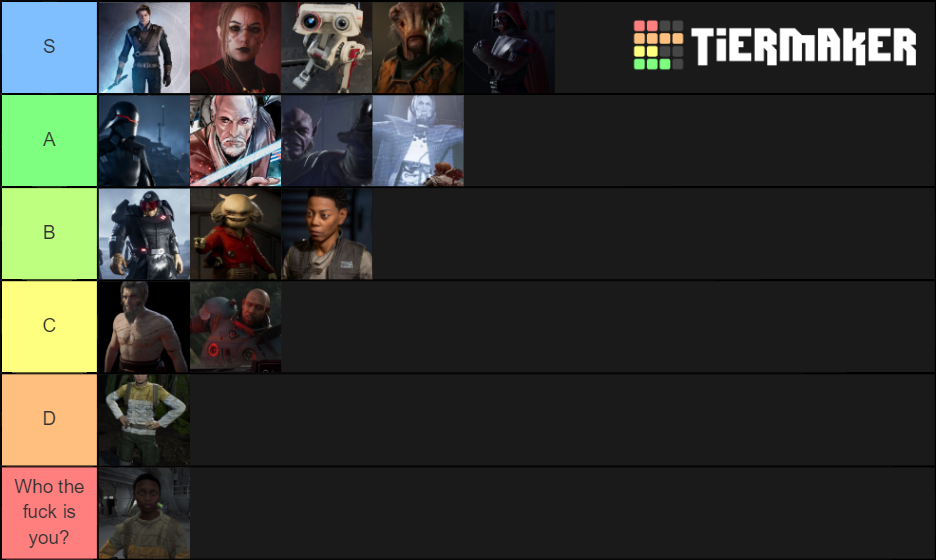 Jedi Fallen Order Characters Tier List (Community Rankings) - TierMaker
