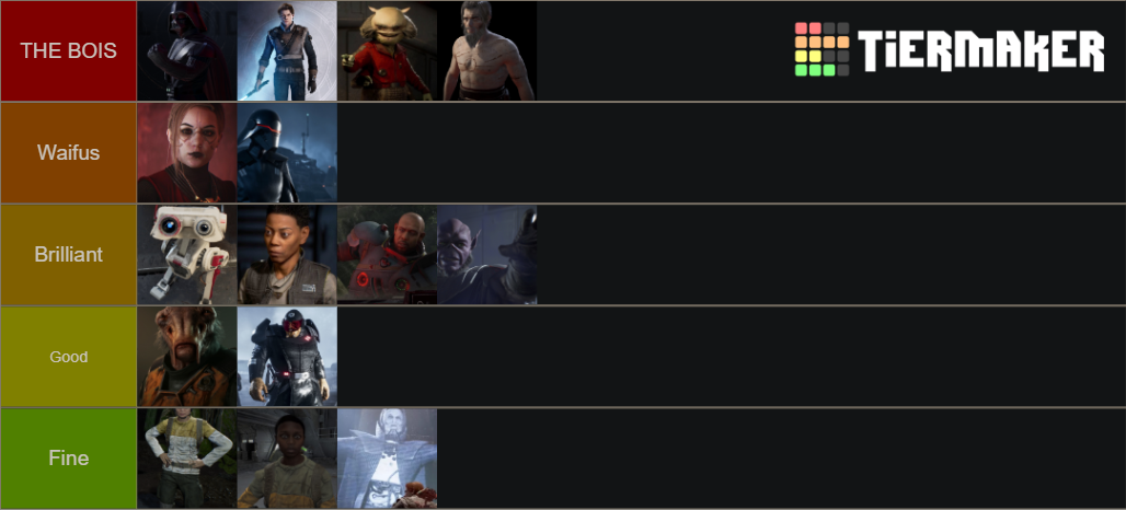 Jedi Fallen Order Characters Tier List (Community Rankings) - TierMaker