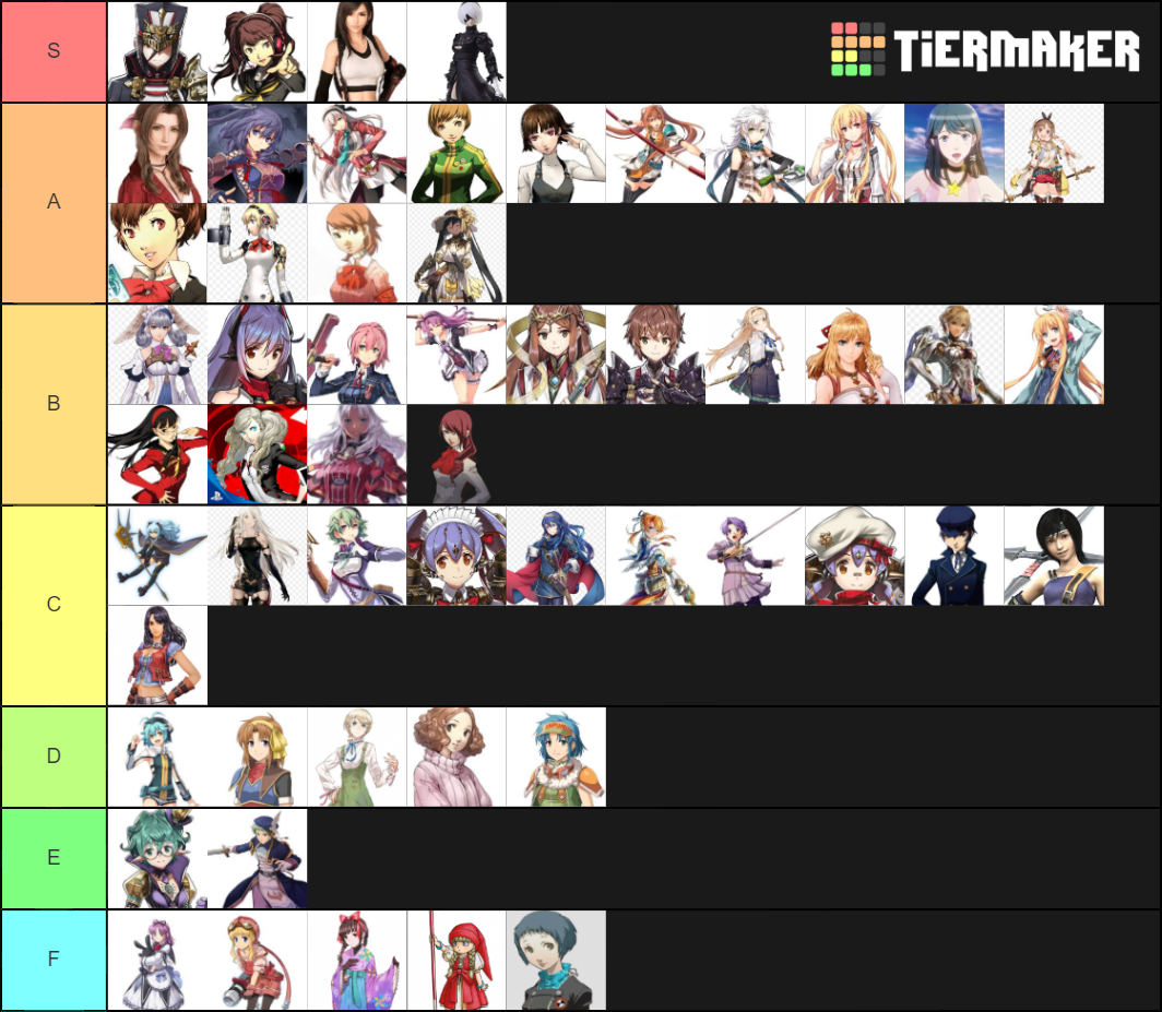 jrpg girls Tier List (Community Rankings) - TierMaker