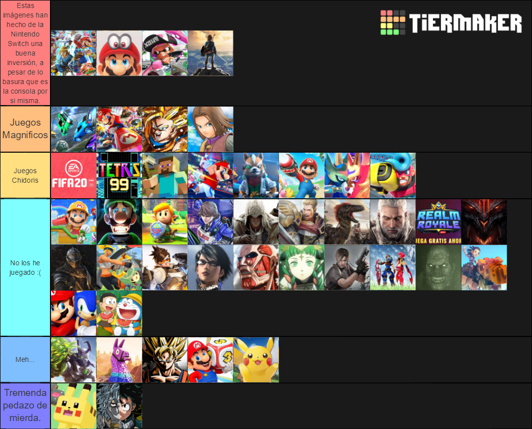 Juegos Nintendo Switch Tier List (Community Rankings) - TierMaker