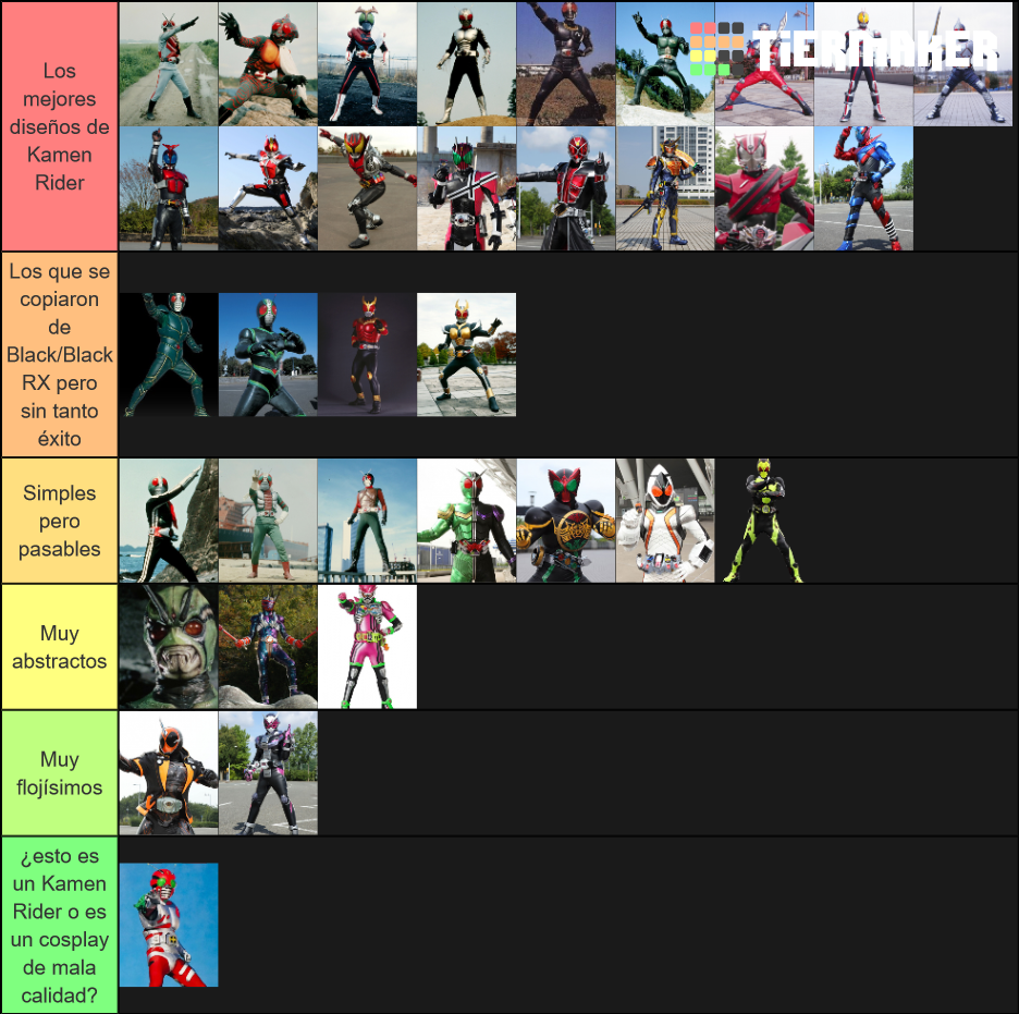 Kamen Rider Base Form (Favorite) Tier List (Community Rankings) - TierMaker