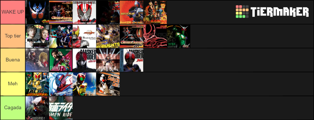 Kamen Rider Openings Tier List (Community Rankings) - TierMaker
