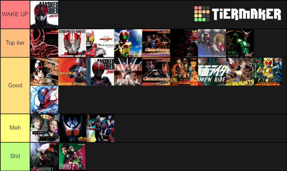Kamen Rider Openings Tier List (Community Rankings) - TierMaker