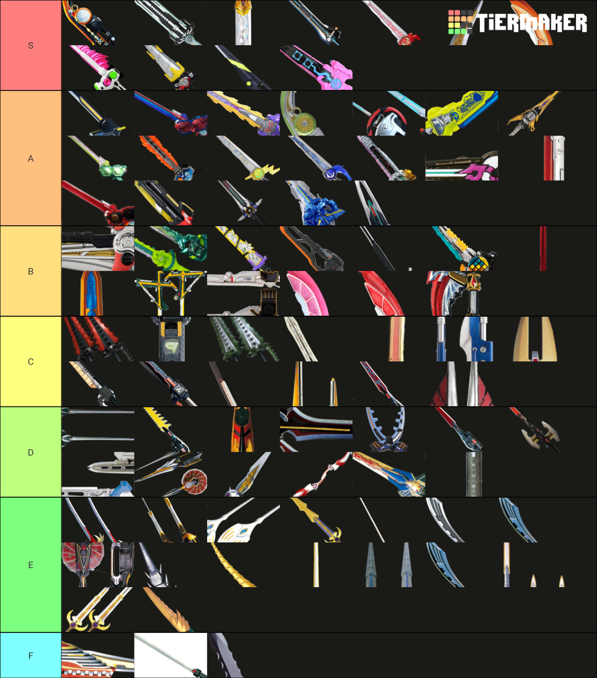 Kamen Rider Swords/Blade Weapons Tier List (Community Rankings) - TierMaker