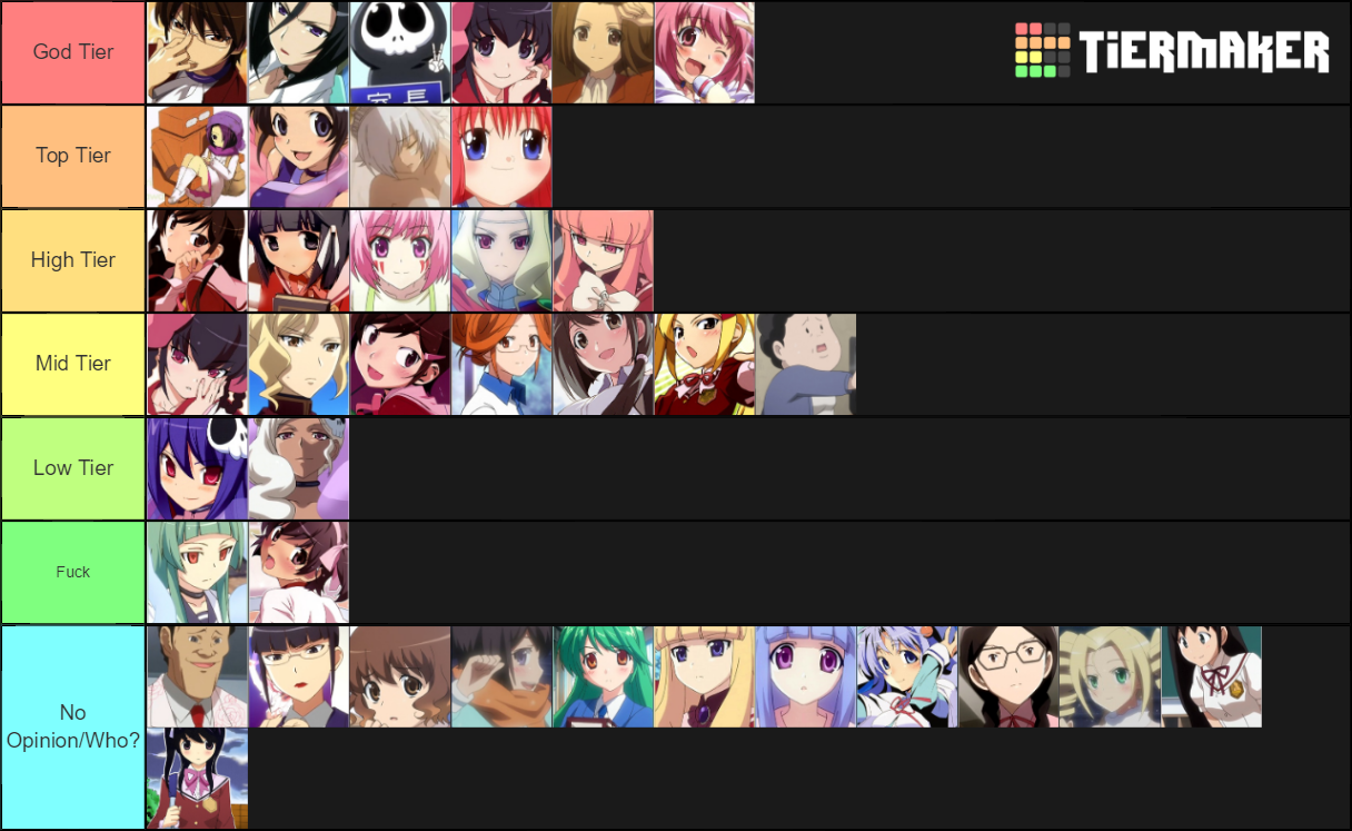 Kami nomi zo Shiru Sekai Anime Characters Tier List (Community Rankings ...