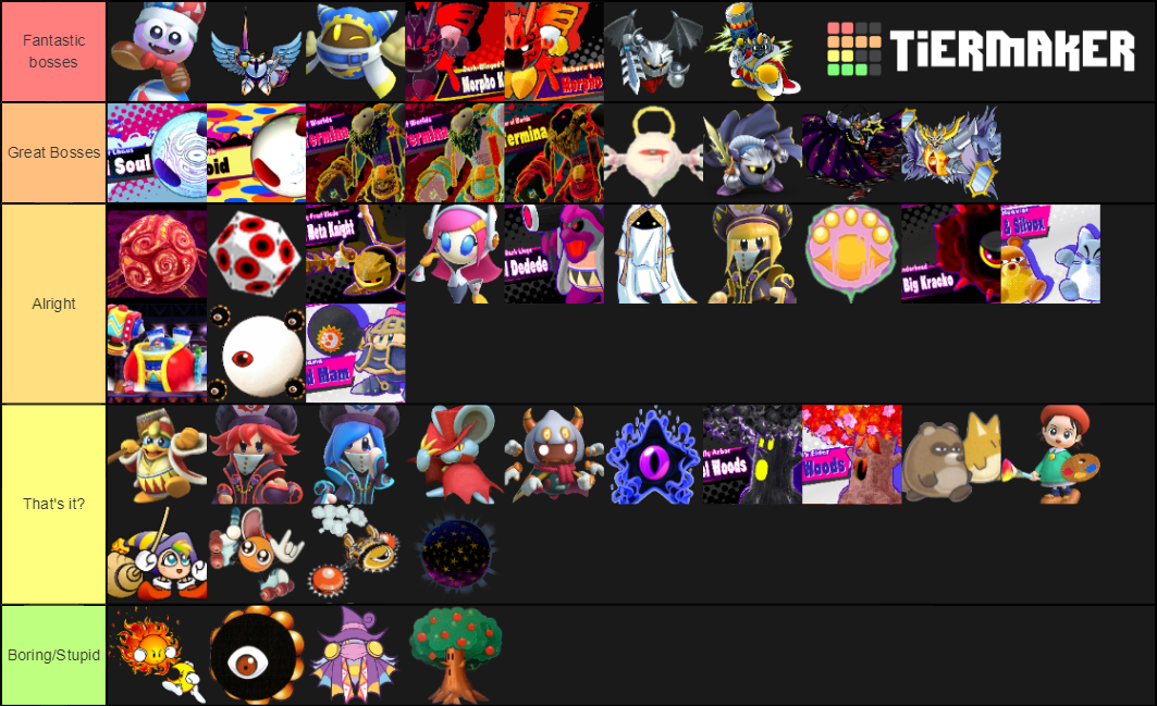 Kirby Boss Tier List (Community Rankings) - TierMaker