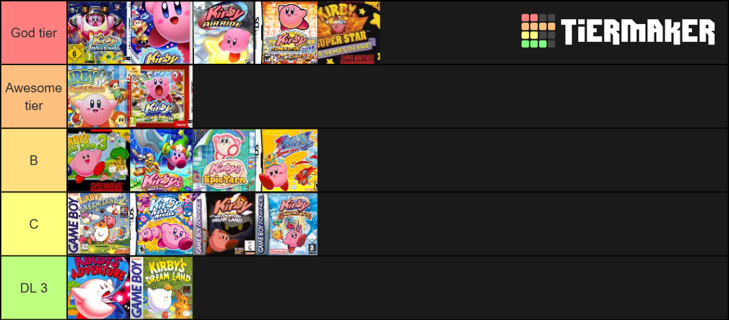 Kirby Games Tierlist Tier List (Community Rankings) - TierMaker