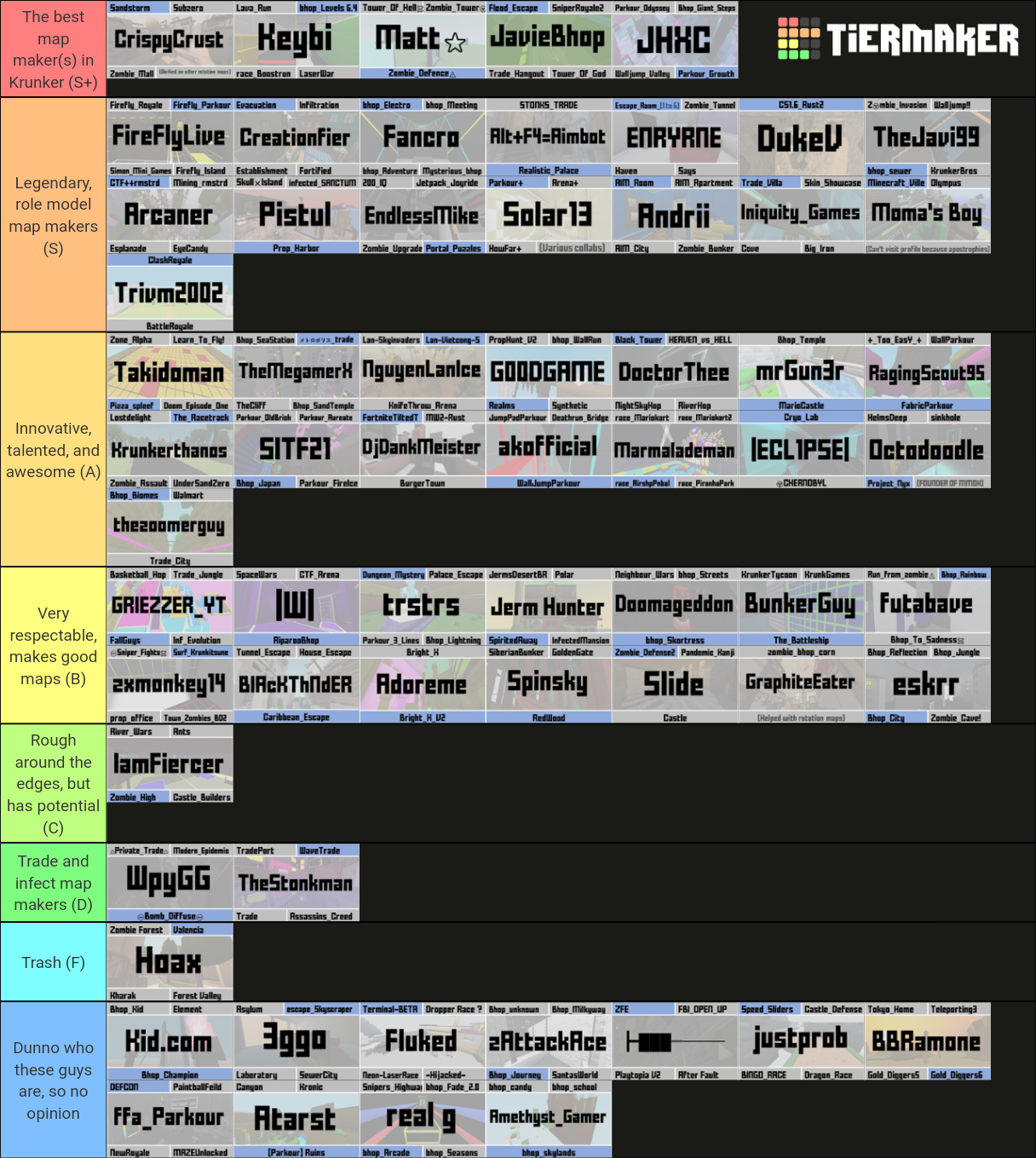 Krunker Map/Game Makers Tier List (Community Rankings) - TierMaker Krunker Map/Game Makers Tier List (Community Rankings) - TierMaker