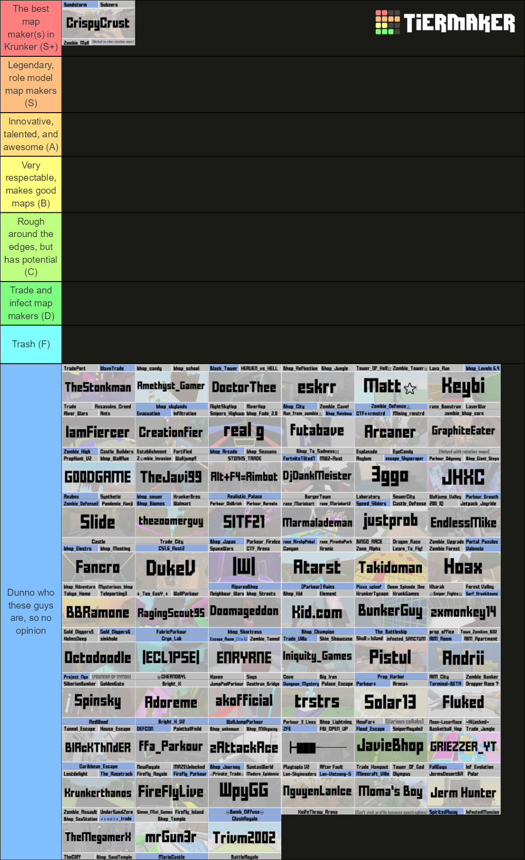 Krunker Map/Game Makers Tier List (Community Rankings) - TierMaker Krunker Map/Game Makers Tier List (Community Rankings) - TierMaker