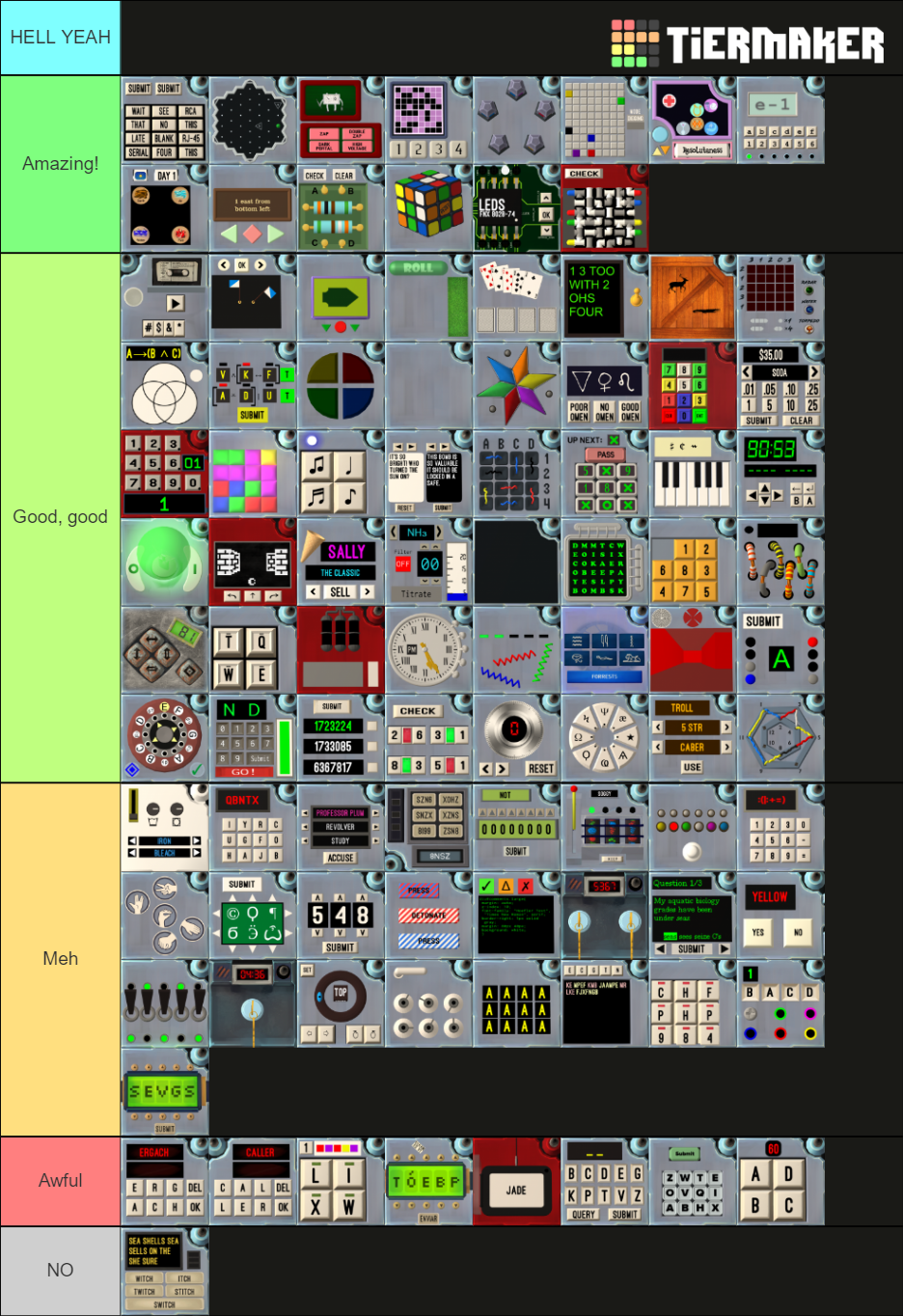 KTANE Centurion Modules Tier List (Community Rankings) - TierMaker