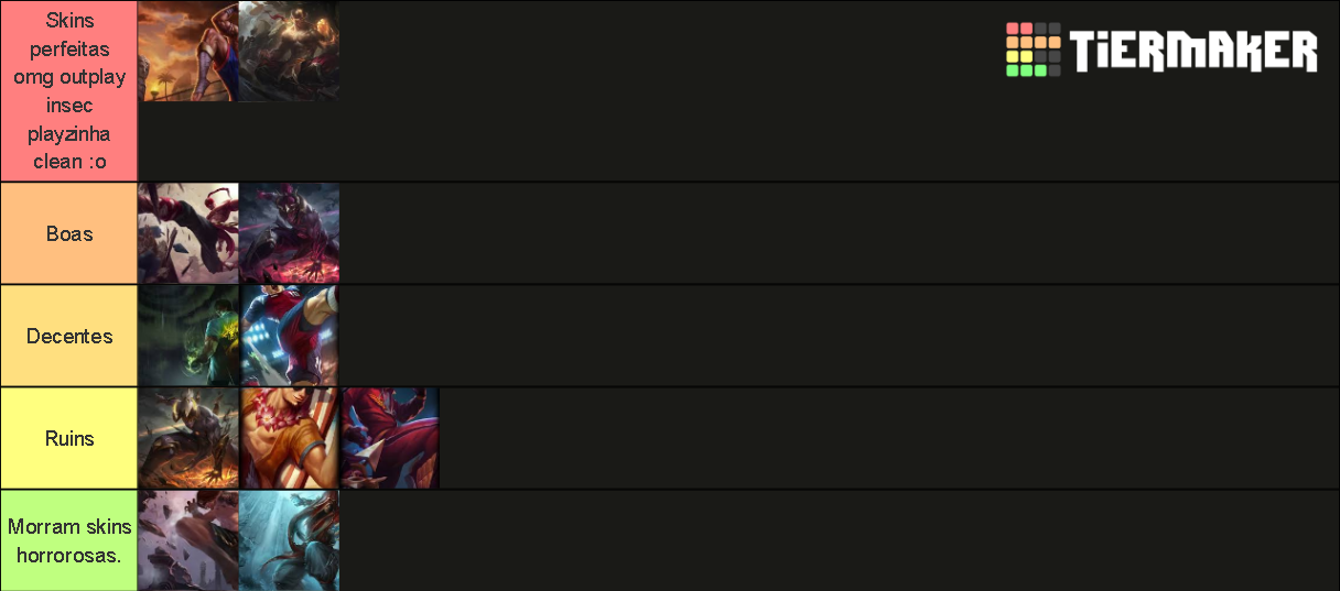 Lee Sin Skins Tier List (Community Rankings) - TierMaker