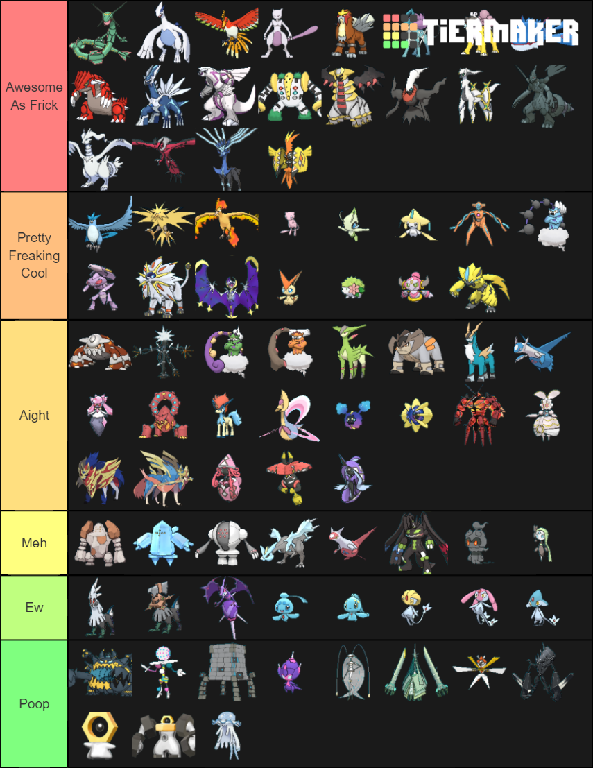 Legendary Pokemon Tier List (Community Rankings) - TierMaker