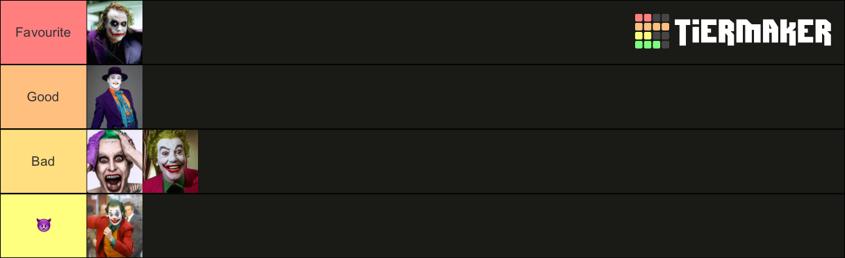 Live action Joker Tier List (Community Rankings) - TierMaker