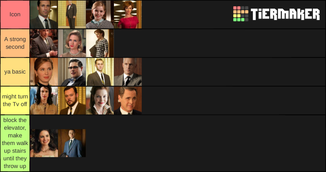 Mad Men Characters Tier List (Community Rankings) - TierMaker