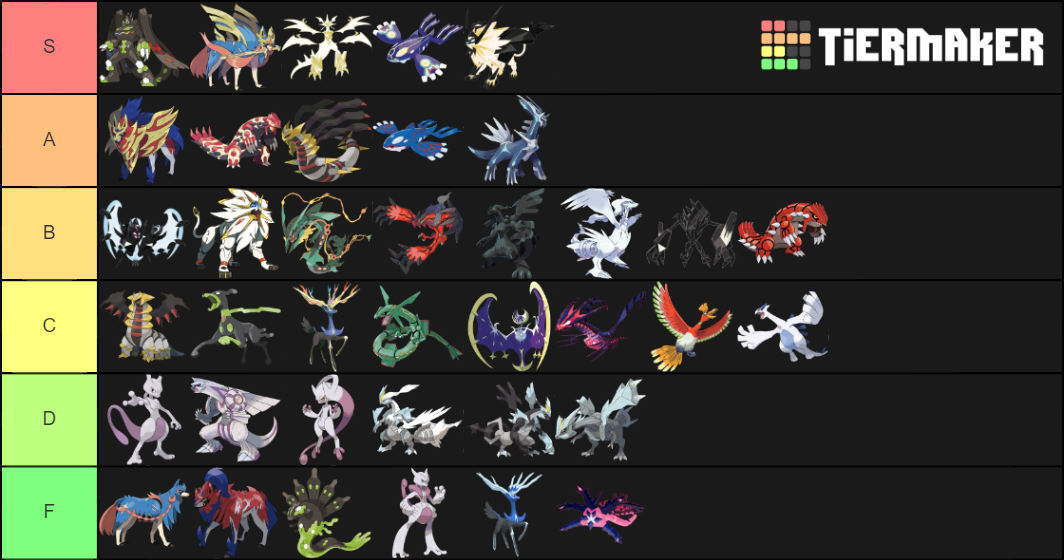 Main Legendaries Tier List (Community Rankings) - TierMaker