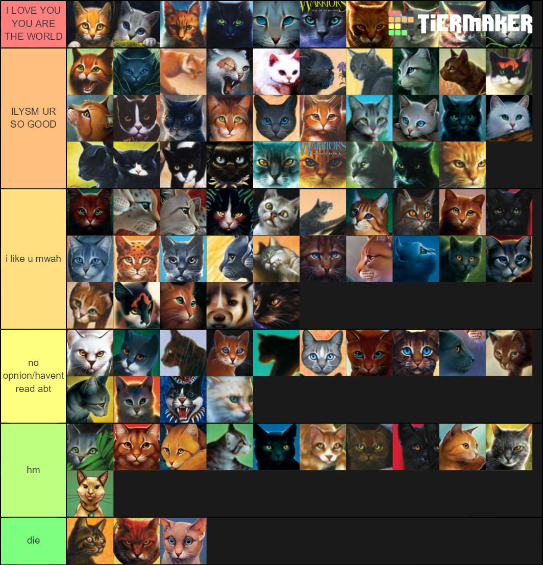 major warrior cats characters Tier List (Community Rankings) - TierMaker