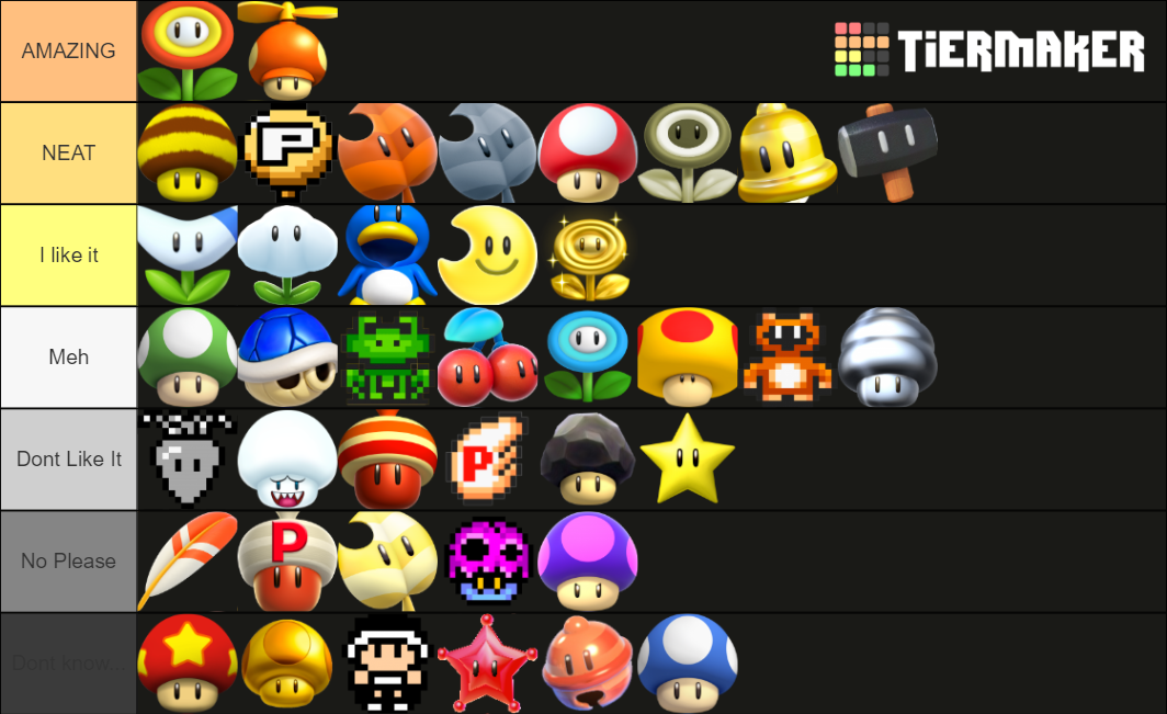 Mario Power Ups Tier List (Community Rankings) - TierMaker