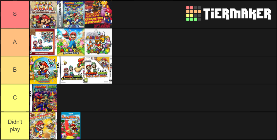 Mario RPGs Tier List (Community Rankings) - TierMaker