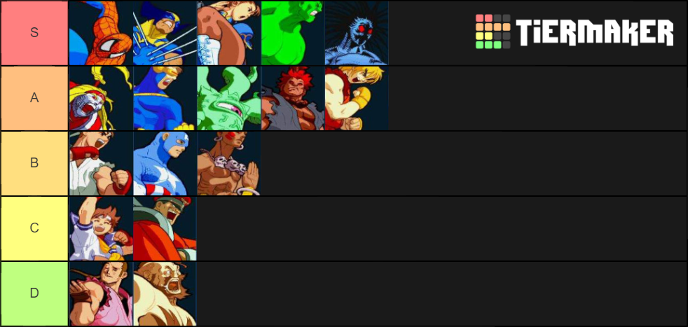Marvel Super Heroes vs Street Fighter Tier List (Community Rankings ...