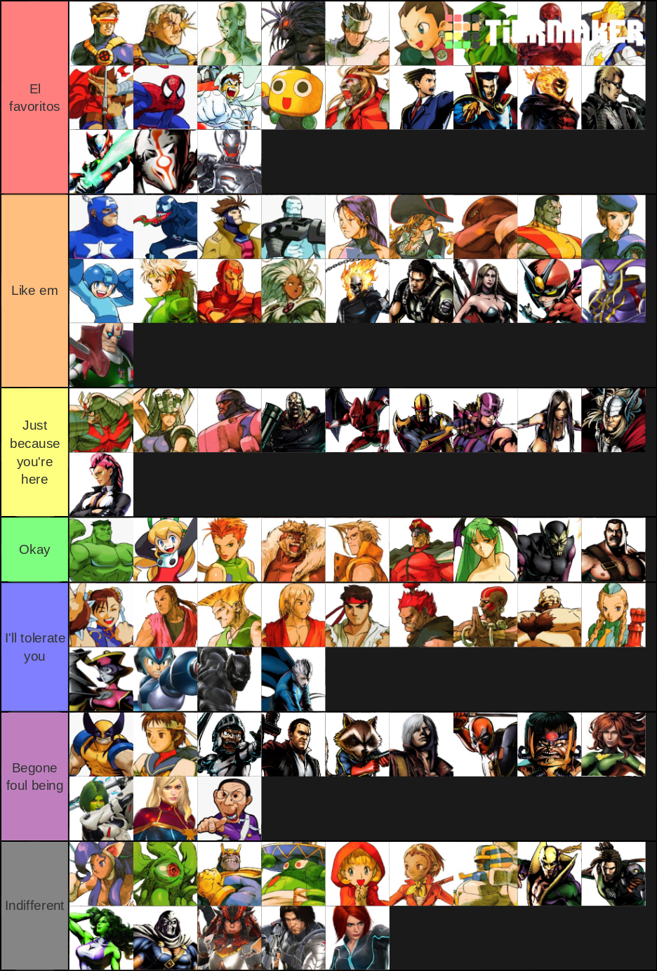 Marvel vs Capcom Tier List (Community Rankings) - TierMaker