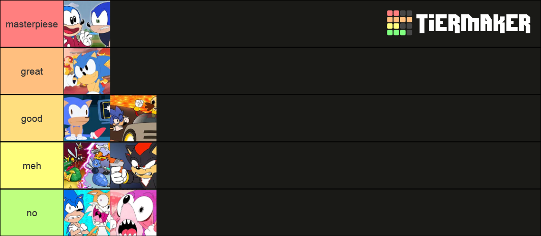 mashed sonic cartoons Tier List (Community Rankings) - TierMaker