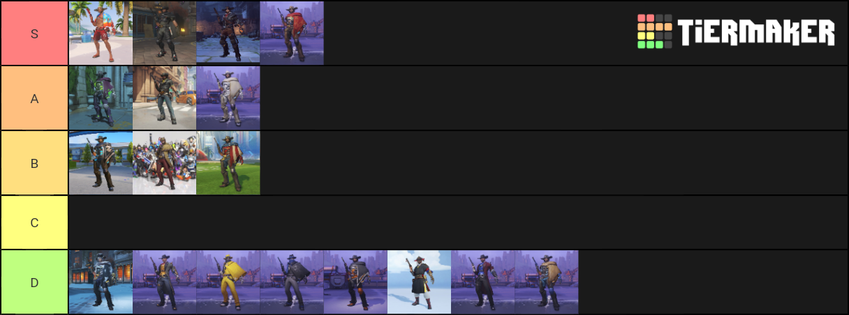 McCree Skins Tier List (Community Rankings) - TierMaker