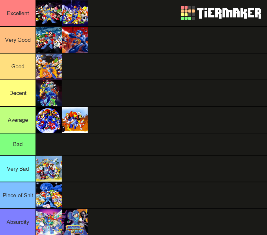 Mega Man Classic Games Tierlist Tier List (Community Rankings) - TierMaker