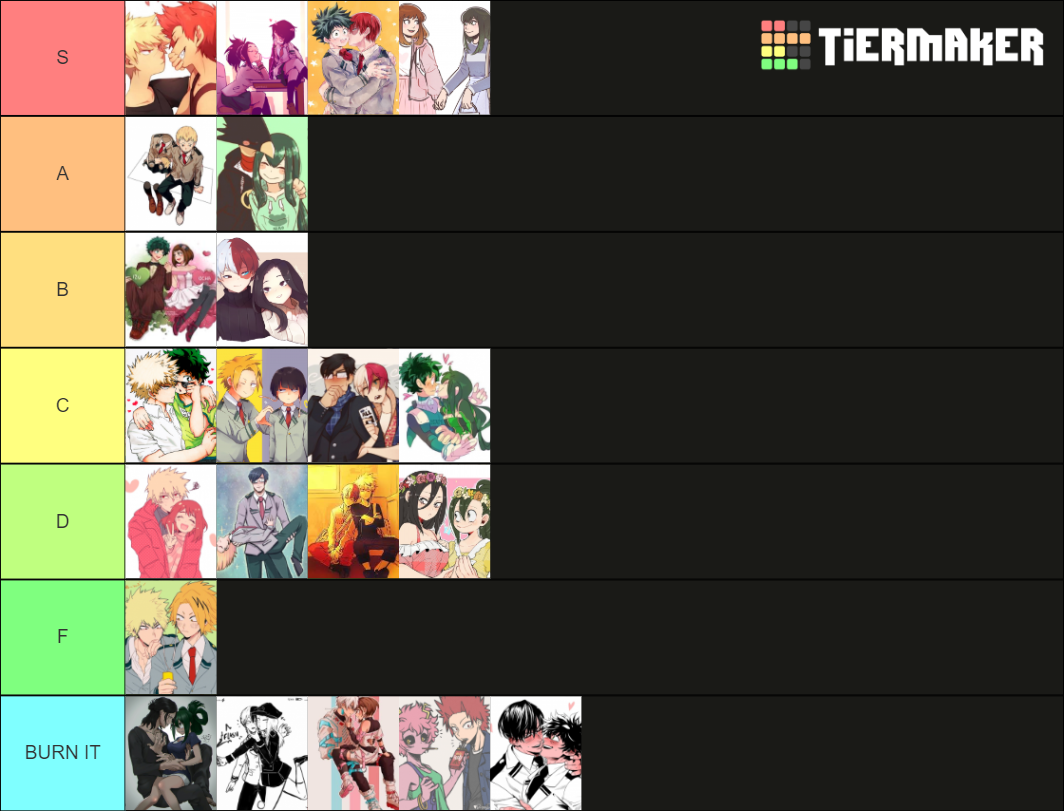 MHA shippings Tier List (Community Rankings) - TierMaker