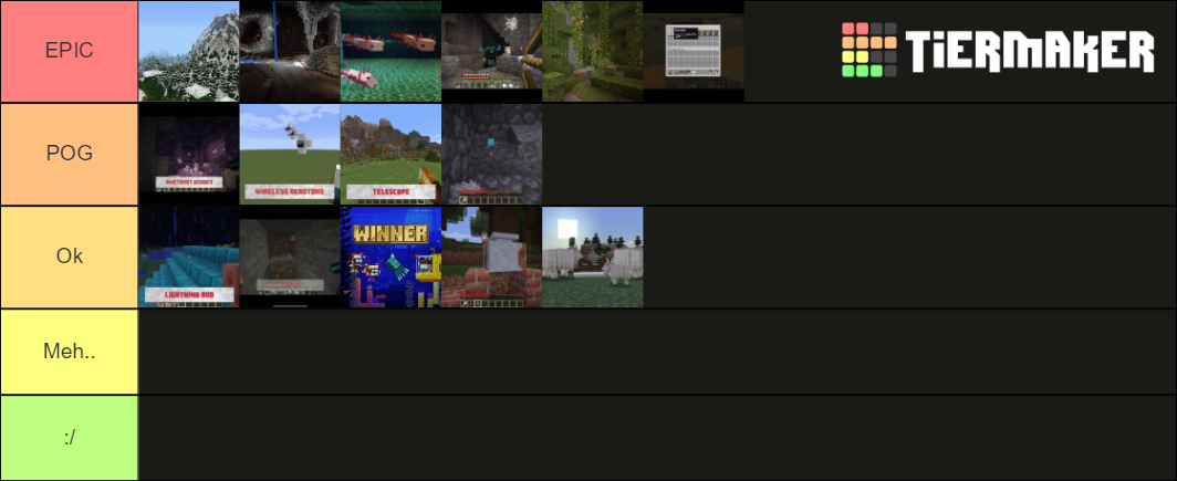 Minecraft Caves&Cliffs Update Tier List (Community Rankings) - TierMaker