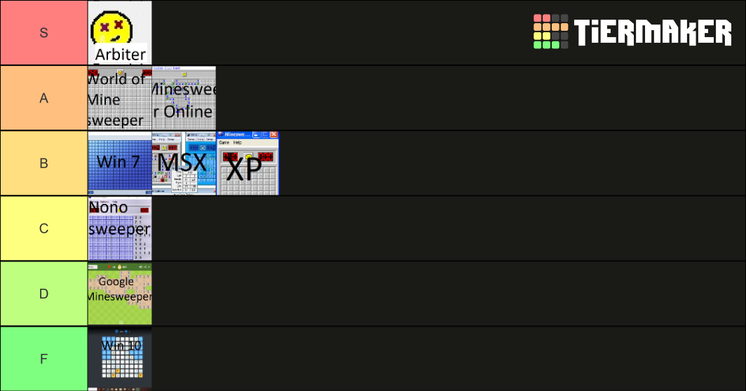 Minesweeper Versions (PC) Tier List (Community Rankings) - TierMaker