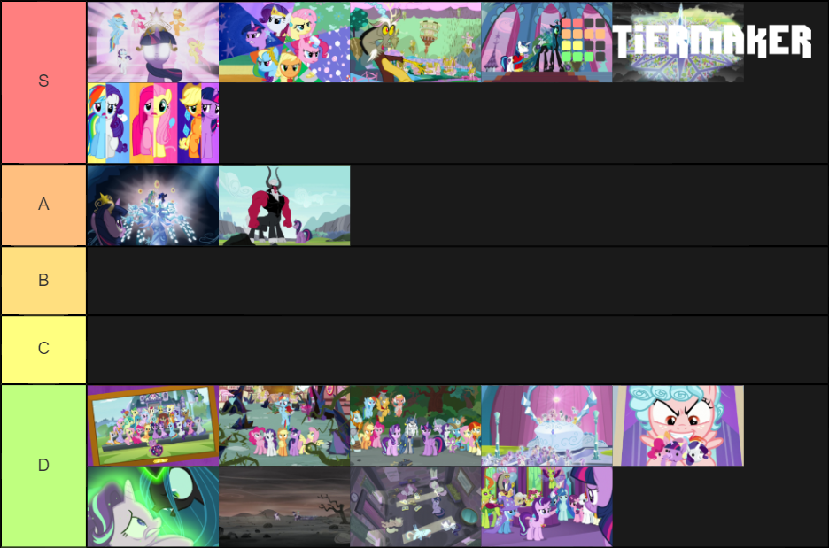 MLP Season Premieres and Finales Tier List (Community Rankings) - TierMaker