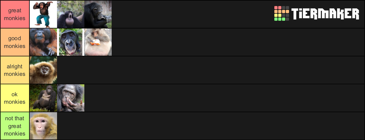 Monkey Tier List (Community Rankings) - TierMaker