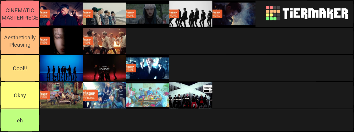 MONSTA X MVs Tier List (Community Rankings) - TierMaker