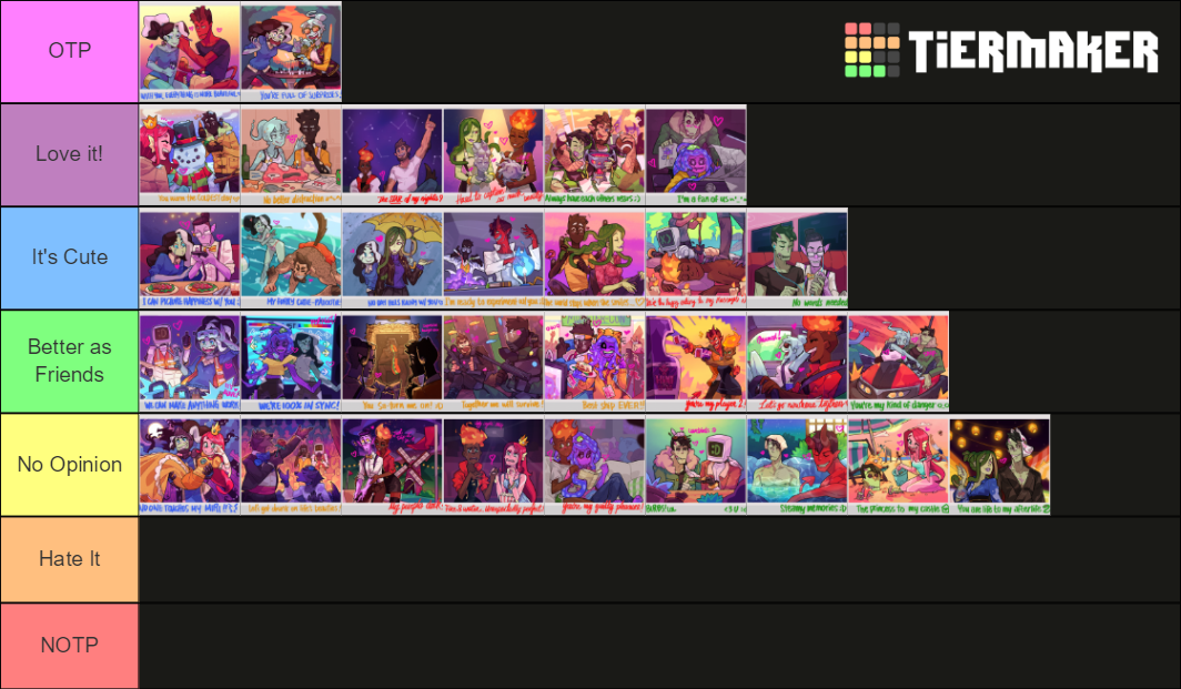 Monster Prom Ship-It Tier! Tier List (Community Rankings) - TierMaker