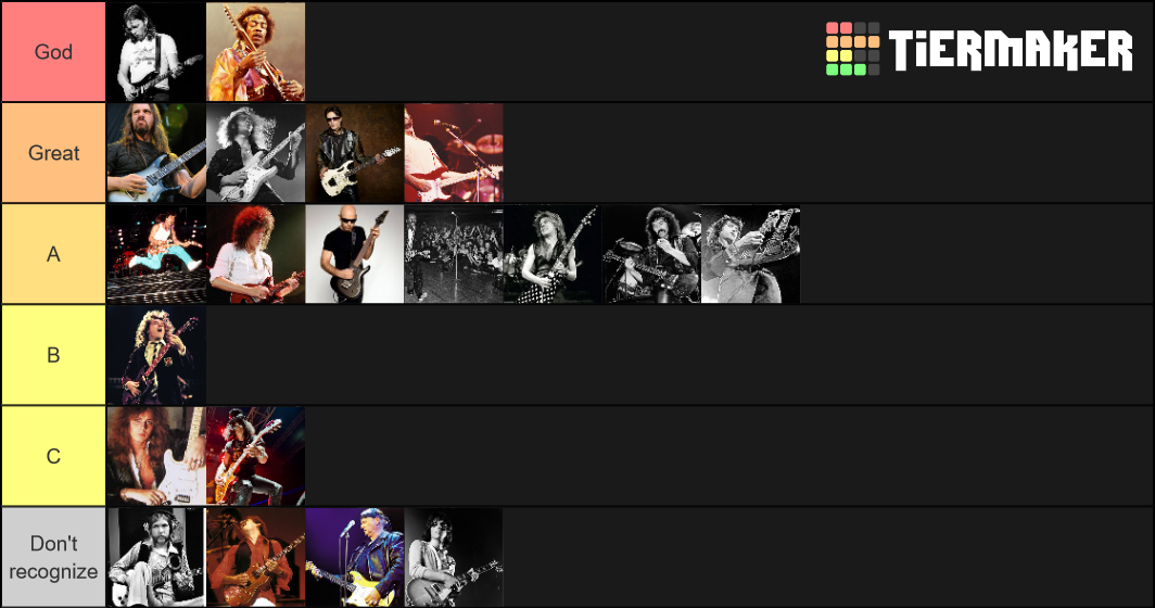 Most Influential Rock Guitarists Tier List (Community Rankings) - TierMaker