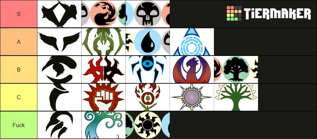 MtG Color Combinations Tier List (Community Rankings) - TierMaker