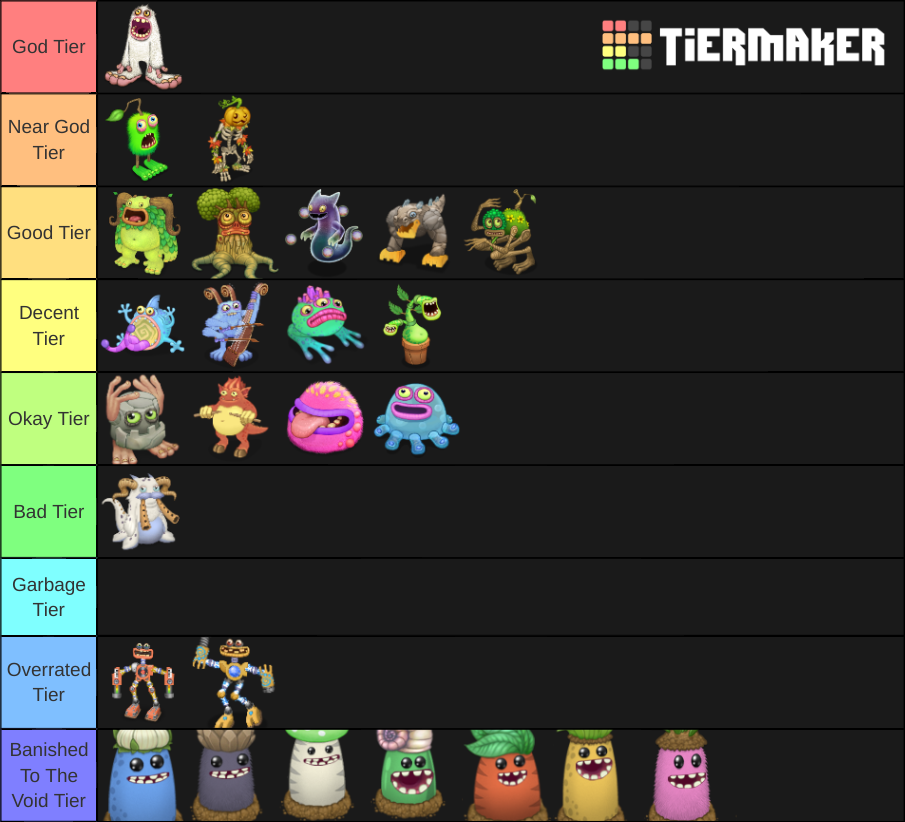 My Singing Monsters Plant Island Tier List (Community Rankings) - TierMaker