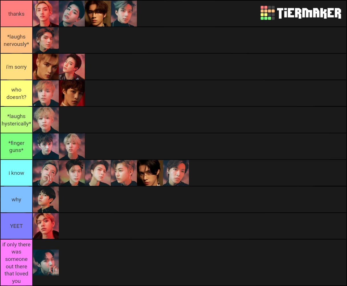 nct i love you alignment chart Tier List (Community Rankings) - TierMaker