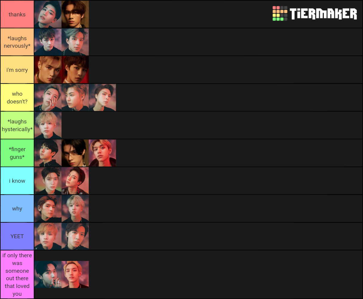 nct i love you alignment chart Tier List (Community Rankings) - TierMaker