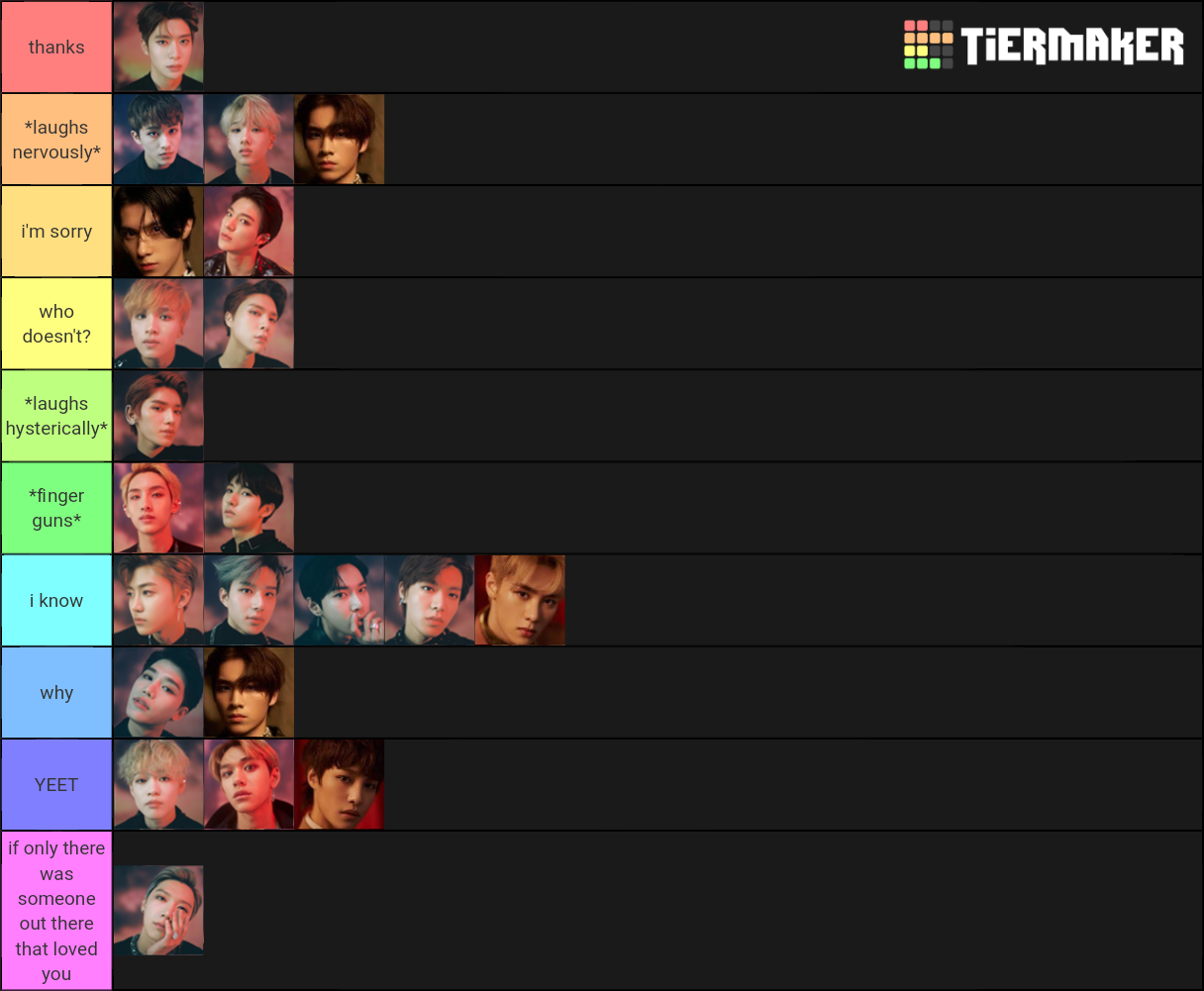 nct i love you alignment chart Tier List (Community Rankings) - TierMaker